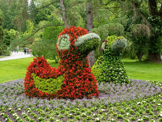 Flower Sculpture Ducks Mainau Island Constance Editorial Stock Photo ...
