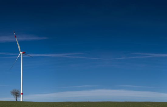 Windmill Field Copy Space Windmill Clear Editorial Stock Photo - Stock ...