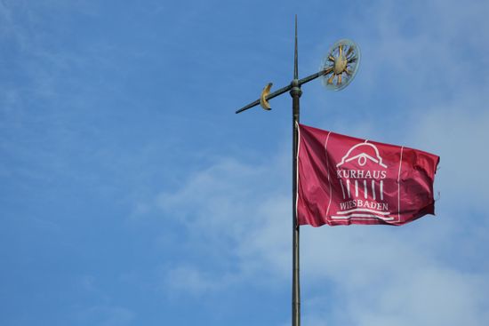 Weather Vane Flag On Roof Spa Editorial Stock Photo - Stock Image ...