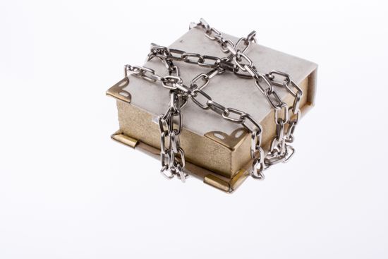 Chained Book On White Background Editorial Stock Photo - Stock Image ...