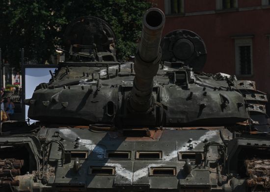 Partially Destroyed Russian T72ba Tank Painted Editorial Stock Photo - Stock Image | Shutterstock