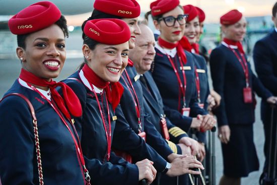 Crew Front Neos Plane Airport Editorial Stock Photo - Stock Image ...