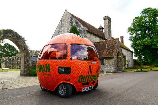 1972 Mini Outspan Orange Parked Outside Editorial Stock Photo - Stock ...