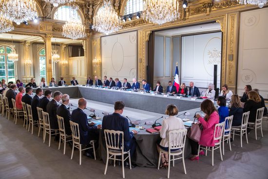 French President Emmanuel Macron C Chairs Editorial Stock Photo - Stock ...