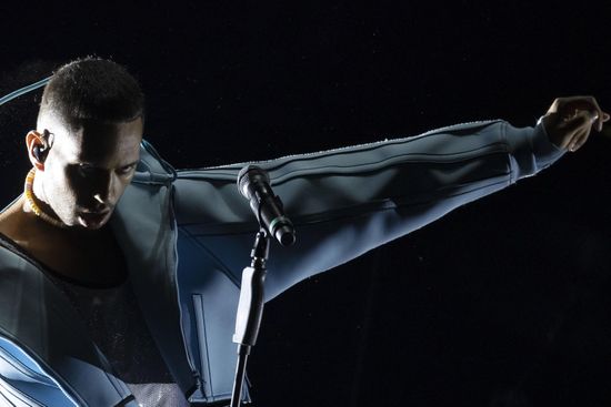 Italian Singersongwriter Mahmood Performs On Stage Editorial Stock ...