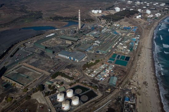 Aerial View Codelco Ventanas After Episodes Editorial Stock Photo ...