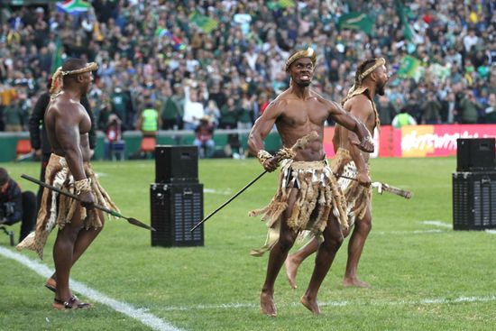 Impi Warriors Lead South Africa Out Editorial Stock Photo - Stock Image ...