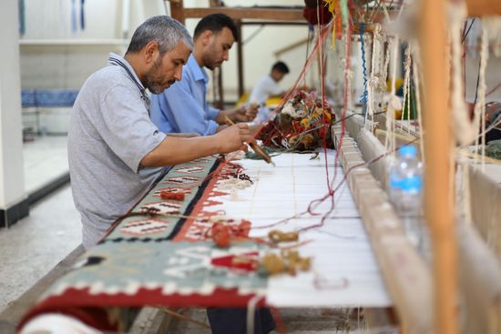 People Weave Carpets Weaving Workshop Saqqara Editorial Stock Photo ...