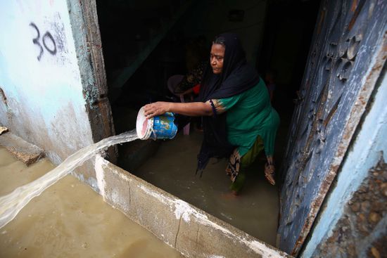 People Drain Rain Water Accumulated Their Editorial Stock Photo - Stock ...