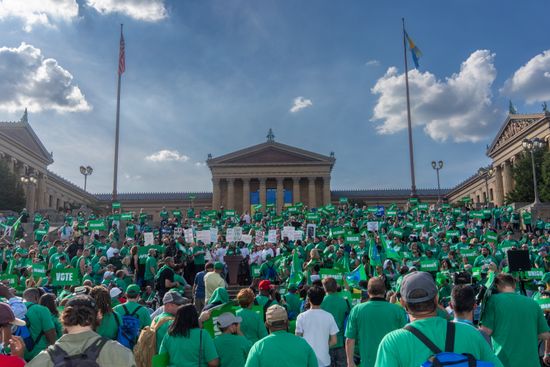 People Gather Protest Fair Working Conditions Editorial Stock Photo ...