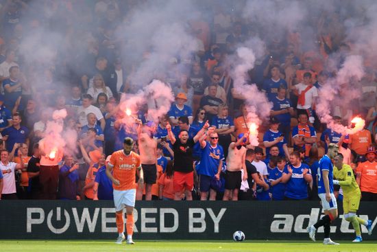 Rangers Fans Flares During Match Editorial Stock Photo - Stock Image ...