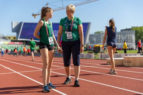 800m Runner Louise Shanahan Coach Hayley Editorial Stock Photo - Stock ...
