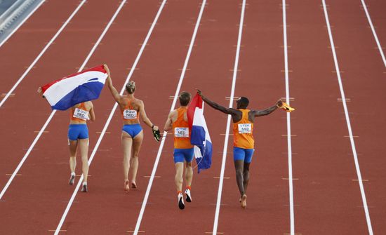 Dutch Relay Celebrates After Winning Silver Editorial Stock Photo ...
