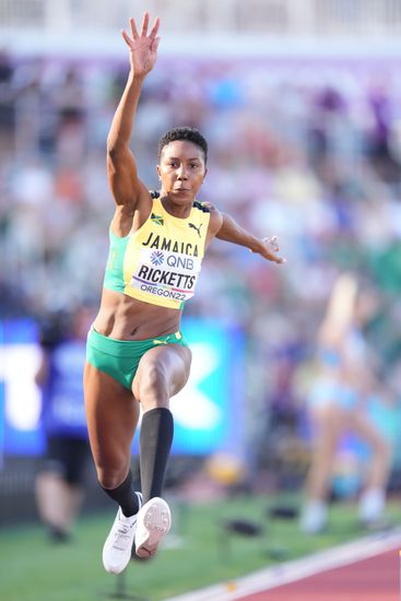 Jamaicas Shanieka Ricketts Competes During Womens Editorial Stock Photo ...