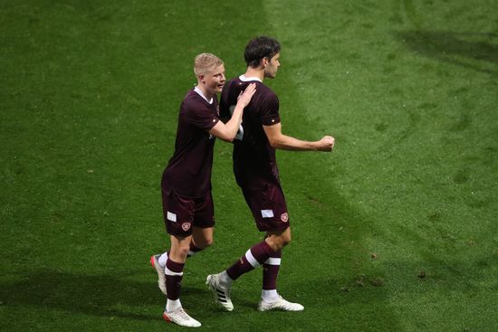 Alex Cochrane Hearts Celebrates Equalising Goal Editorial Stock Photo ...