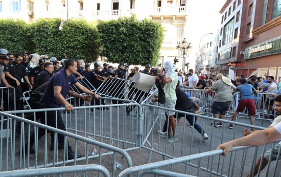 Demonstrators Push Barriers They Attempt Reach Editorial Stock Photo ...