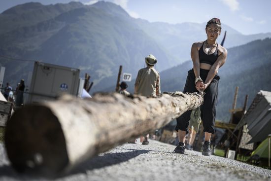 Scout Carries Tree Trunk Her Camp Editorial Stock Photo - Stock Image ...