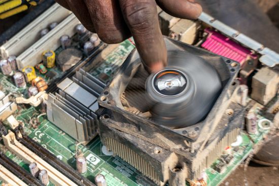 Worker Dismantles Desktop Computer Waste Circuit Editorial Stock Photo ...
