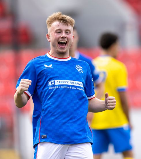 Rangers B Charlie Lindsay Celebrates Scoring Editorial Stock Photo ...