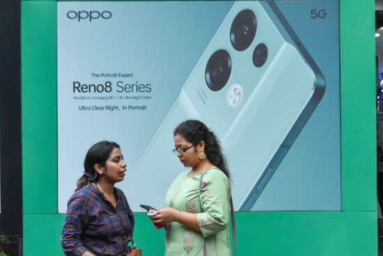 Two Ladies Seen Front Oppo Advert Editorial Stock Photo - Stock Image ...