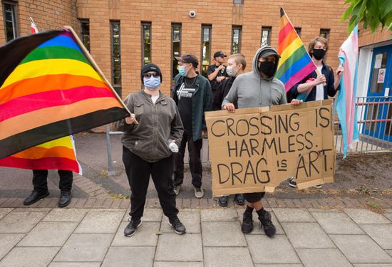 Protesters Anarchist Federation Flag Lgbtq Rainbow Editorial Stock ...