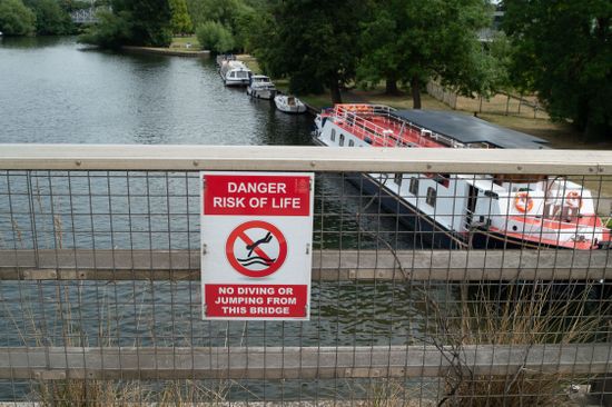 Existing Danger Sign On Bridge On Editorial Stock Photo - Stock Image ...