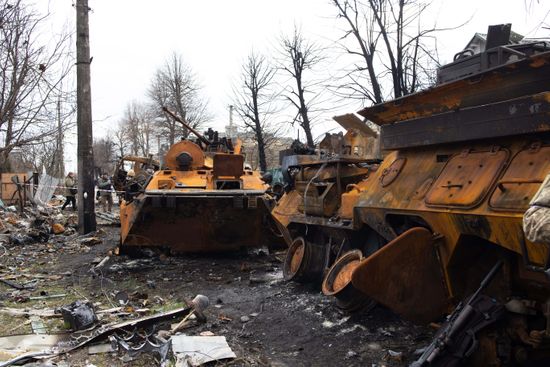Street Filled Exploded Tanks Destroyed Buildings Editorial Stock Photo ...