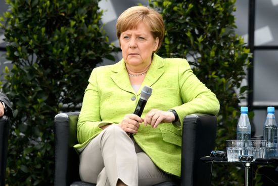 Federal Chancellor Angela Merkel Cdu Panel Editorial Stock Photo ...