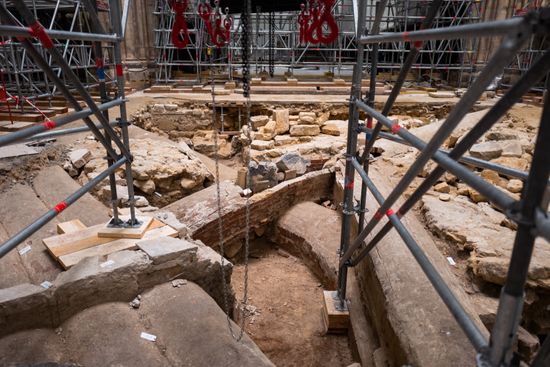 Picture Shows Scaffolding Surrounding Damaged Vaults Editorial Stock ...