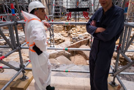 Picture Shows Scaffolding Surrounding Damaged Vaults Editorial Stock ...
