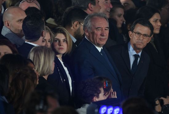 Francois Bayrou Manuel Valls Joining Gathering Editorial Stock Photo ...