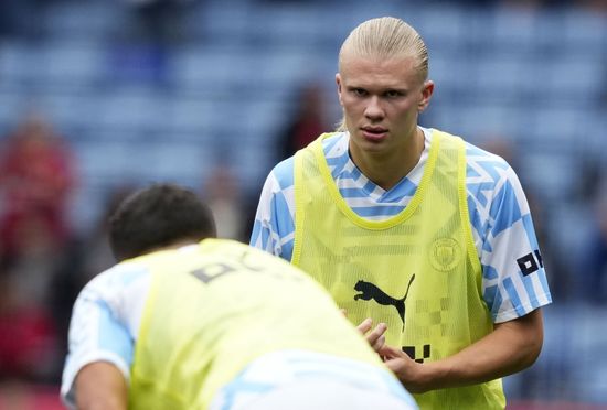 Manchester Citys Erling Haaland Action During Editorial Stock Photo ...