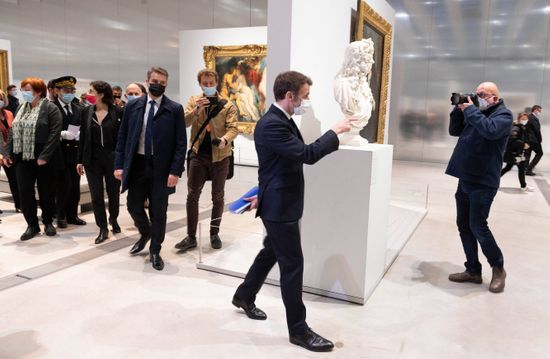 President Emmanuel Macron Looks Items Ancient Editorial Stock Photo ...