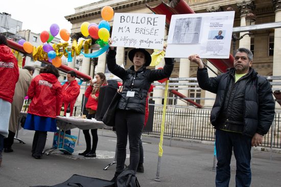 Protester Hold Sign Bollore Broke Me Editorial Stock Photo - Stock ...
