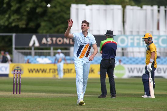Ben Aitchison Derbyshire Bowling During Royal Editorial Stock Photo ...