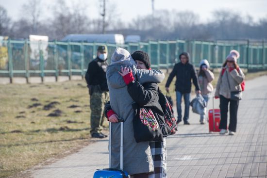 Ukrainian Refugees Reunited Their Loved Ones Editorial Stock Photo ...