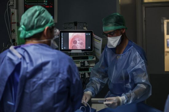 Photo Doctors Perform Fibroscopy Lungs Patient Editorial Stock Photo ...