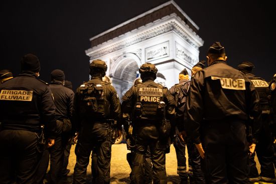 Police Forces Arc Triomphe Near Champs Editorial Stock Photo - Stock ...