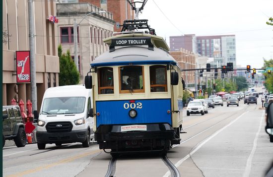 Loop Trolley Heads Down Delmar Blvd Editorial Stock Photo - Stock Image ...