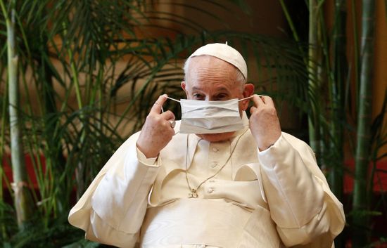 Pope Francis Puts On His Mask Editorial Stock Photo - Stock Image ...