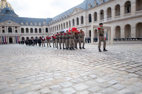 Hubert Germains Coffin Followed By His Editorial Stock Photo - Stock ...