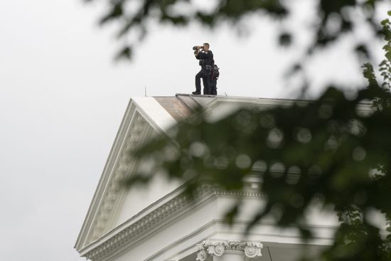 Secret Service Officers Watch Over Protest Editorial Stock Photo ...