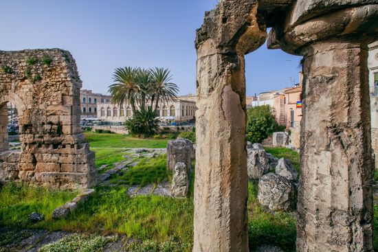 Greek Temple Apollo Entrance Old Town Editorial Stock Photo - Stock ...