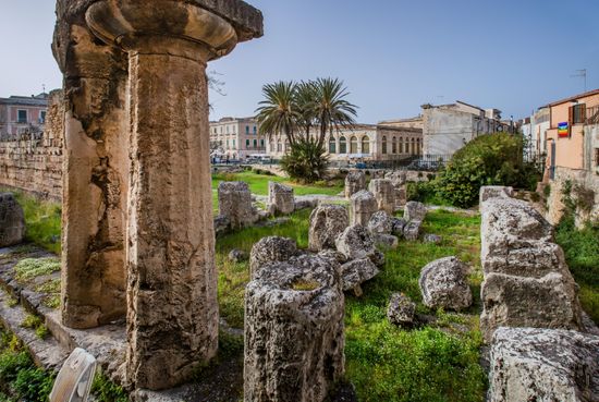Greek Temple Apollo Entrance Old Town Editorial Stock Photo - Stock ...