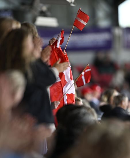 Spectators Wave Flag Denmark During Blue Editorial Stock Photo - Stock ...