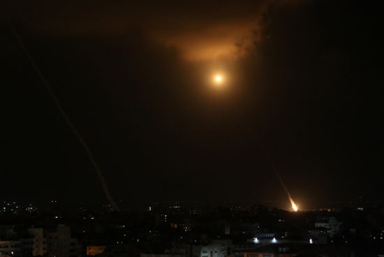 Salvo Rockets Fired Gaza City Toward Editorial Stock Photo - Stock ...