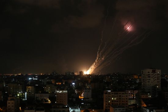 Salvo Rockets Fired Gaza City Toward Editorial Stock Photo - Stock ...