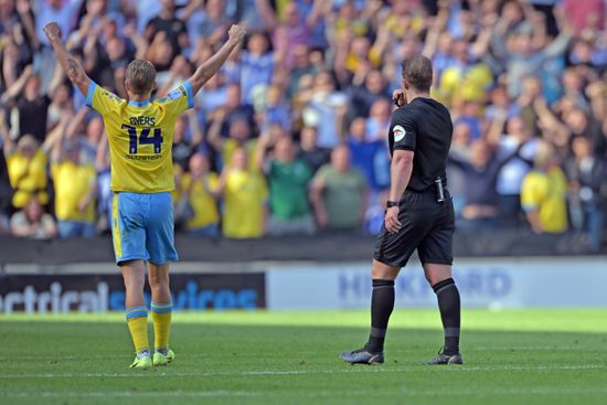 Referee Anthony Backhouse Blows Fulltime During Editorial Stock Photo ...