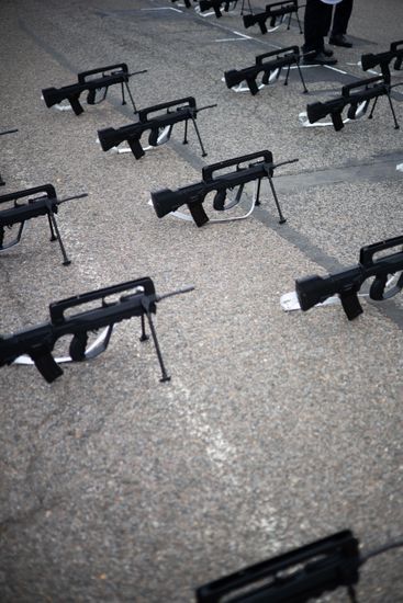 Famas Assault Rifles On Ground During Editorial Stock Photo - Stock ...