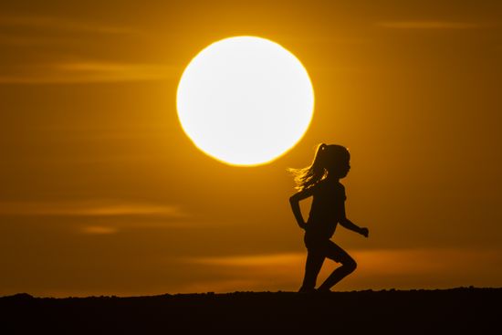 Girl Views Sunset Northala Fields Near Editorial Stock Photo - Stock ...